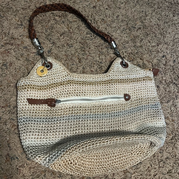 The Sak | Bags | The Sak Indio Crochet Beige Sandstriped Shoulder Bag ...